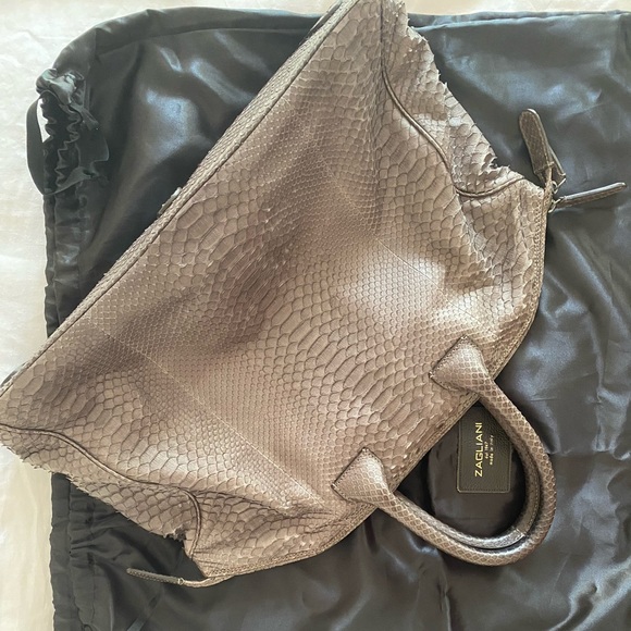 Zagliani | Bags | Zagliani Grey Python Tomadachi Weekender Bag | Poshmark